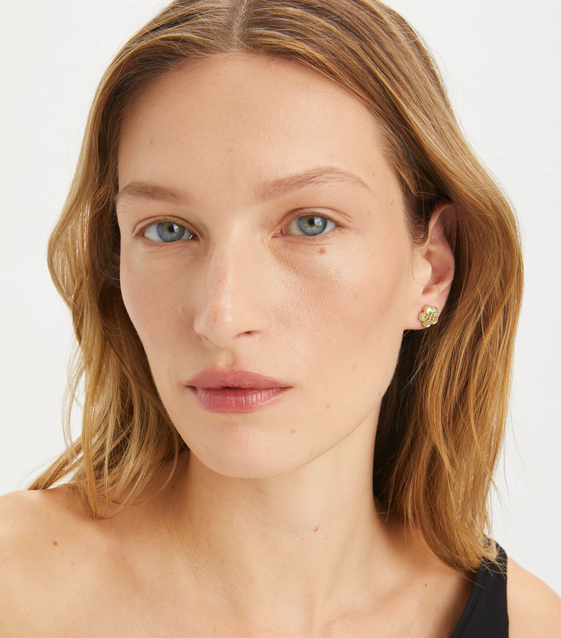 Forget Me Not Mother of Pearl Stud Earrings, Tory Gold / Blue | Tory ...