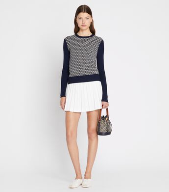 T Monogram Tech Knit Sweater | Ready-To-Wear | Tory Burch